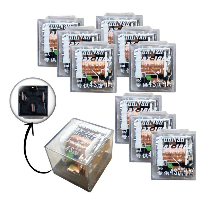 X10 Relay Transparente 12v 100a 4 Patas Relé Auto 4pin /ryc – RyC Chile