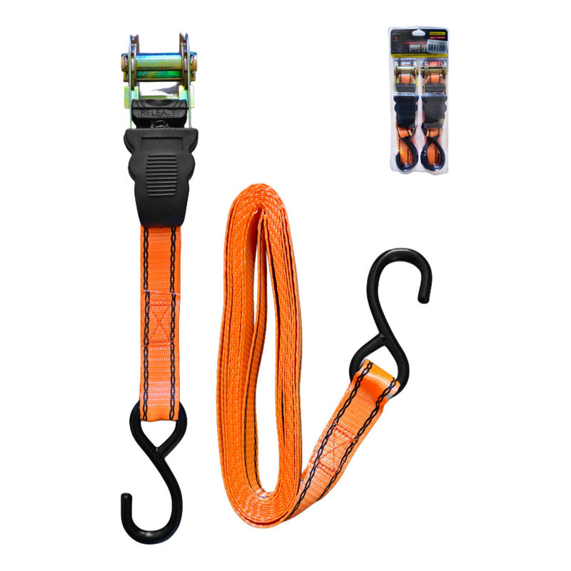 X2 Eslingas De Amarre Con Ratchet 1 Pulgada X 15ft /ryc Color Naranja ...